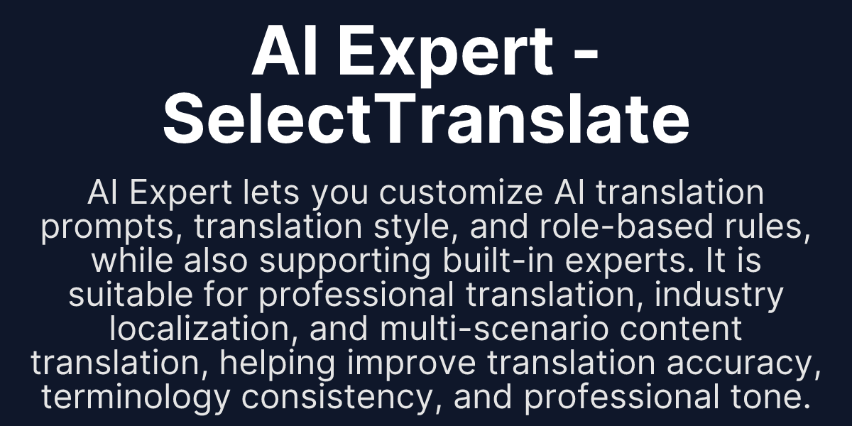 AI Expert - SelectTranslate