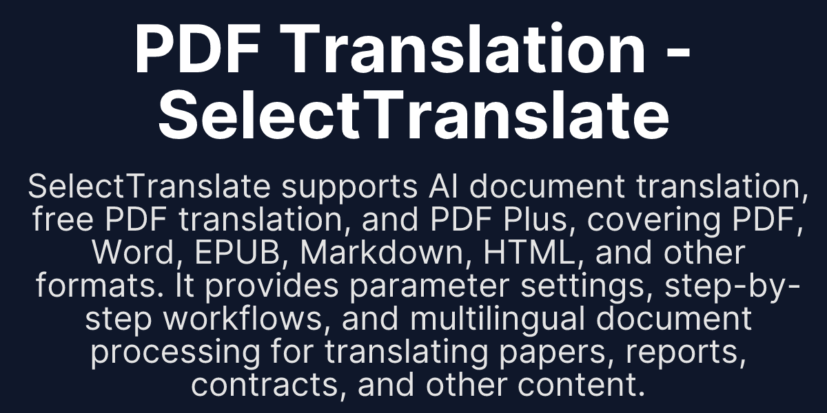 PDF Translation - SelectTranslate