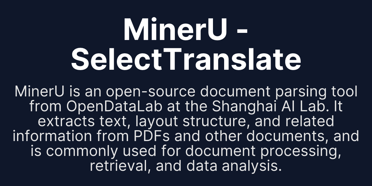 MinerU - SelectTranslate